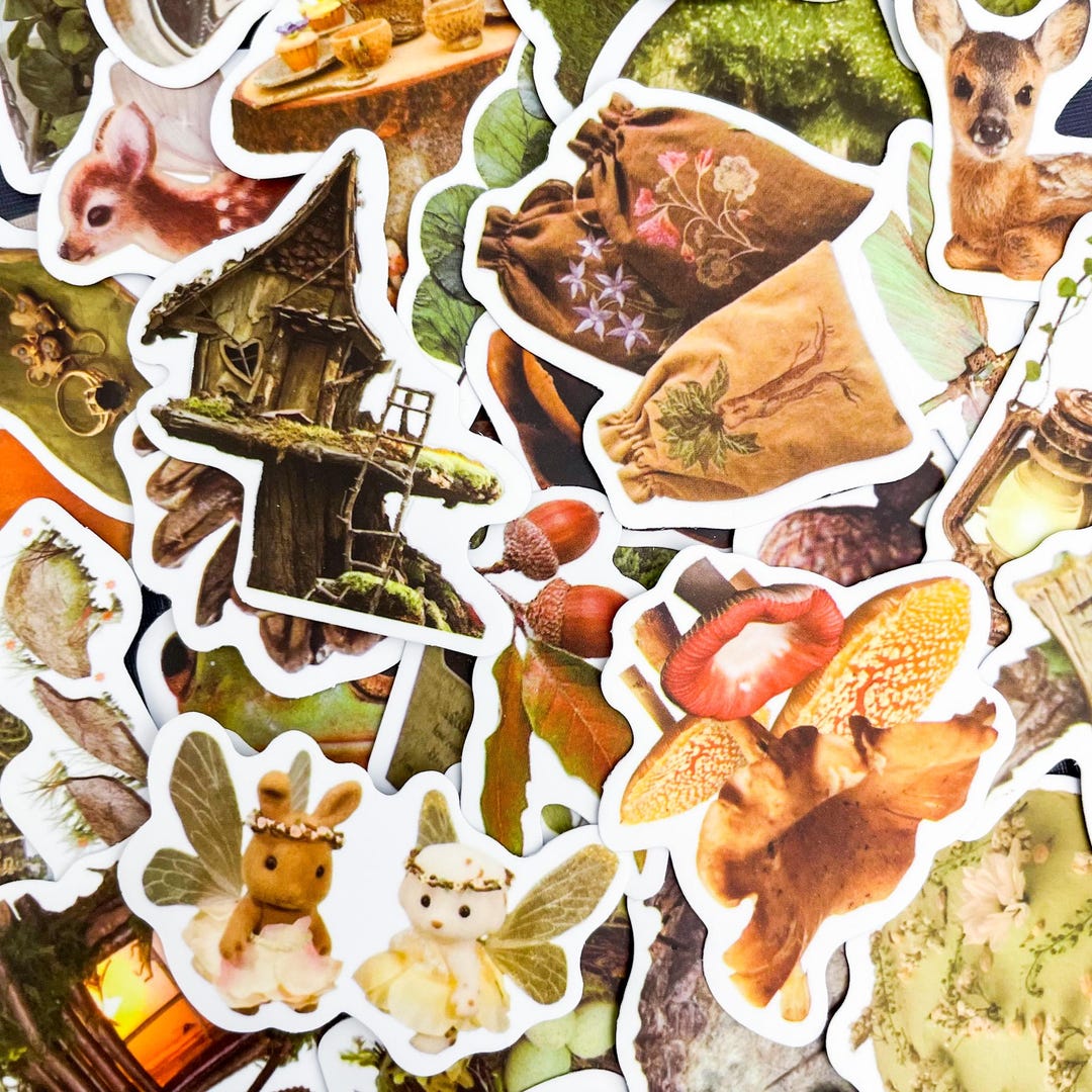 50PCS Forest Cottagecore Stickers, Fairycore Aesthetic Stickers ...