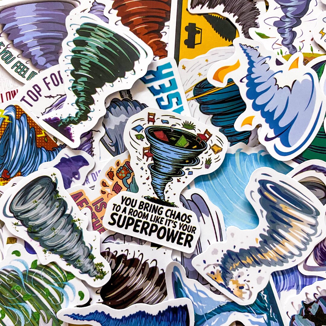 50PCS Storm Chaser Stickers, Tornado Aesthetic Stickers, Hurricane ...