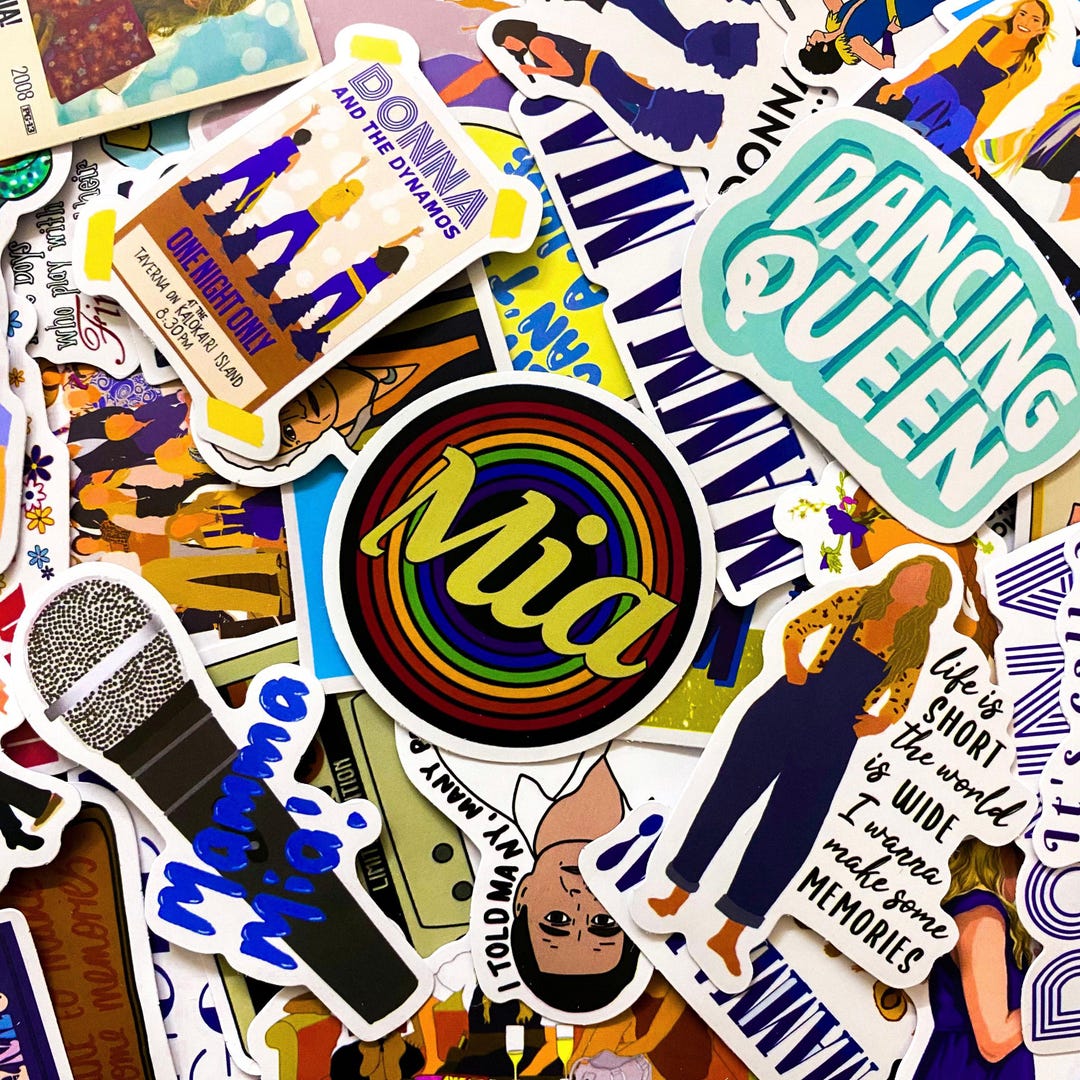 50PCS 70s Disco Stickers Pack, Retro Music Stickers, Dancing Queen ...