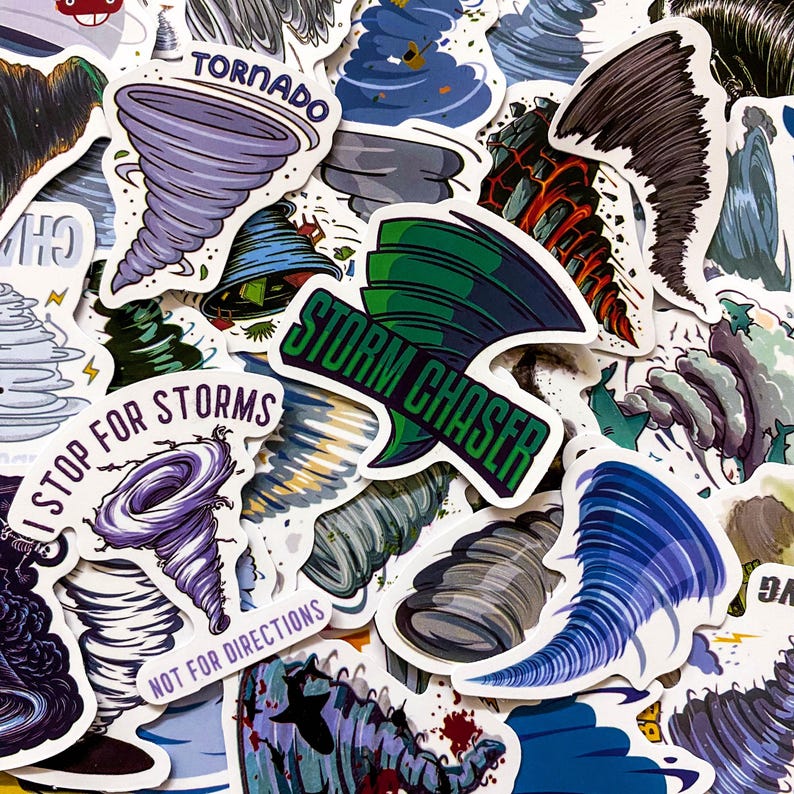 50PCS Storm Chaser Stickers, Tornado Aesthetic Stickers, Hurricane ...