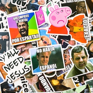 100 Random Funny Meme Stickers Pack, Waterproof Meme Stickers for ...