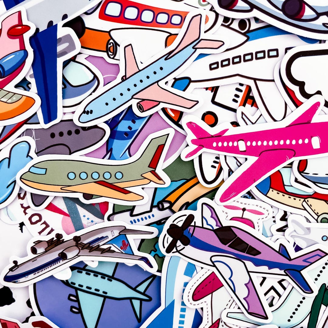 100 Random Airplane Stickers, Travel Stickers, Luggage Stickers ...