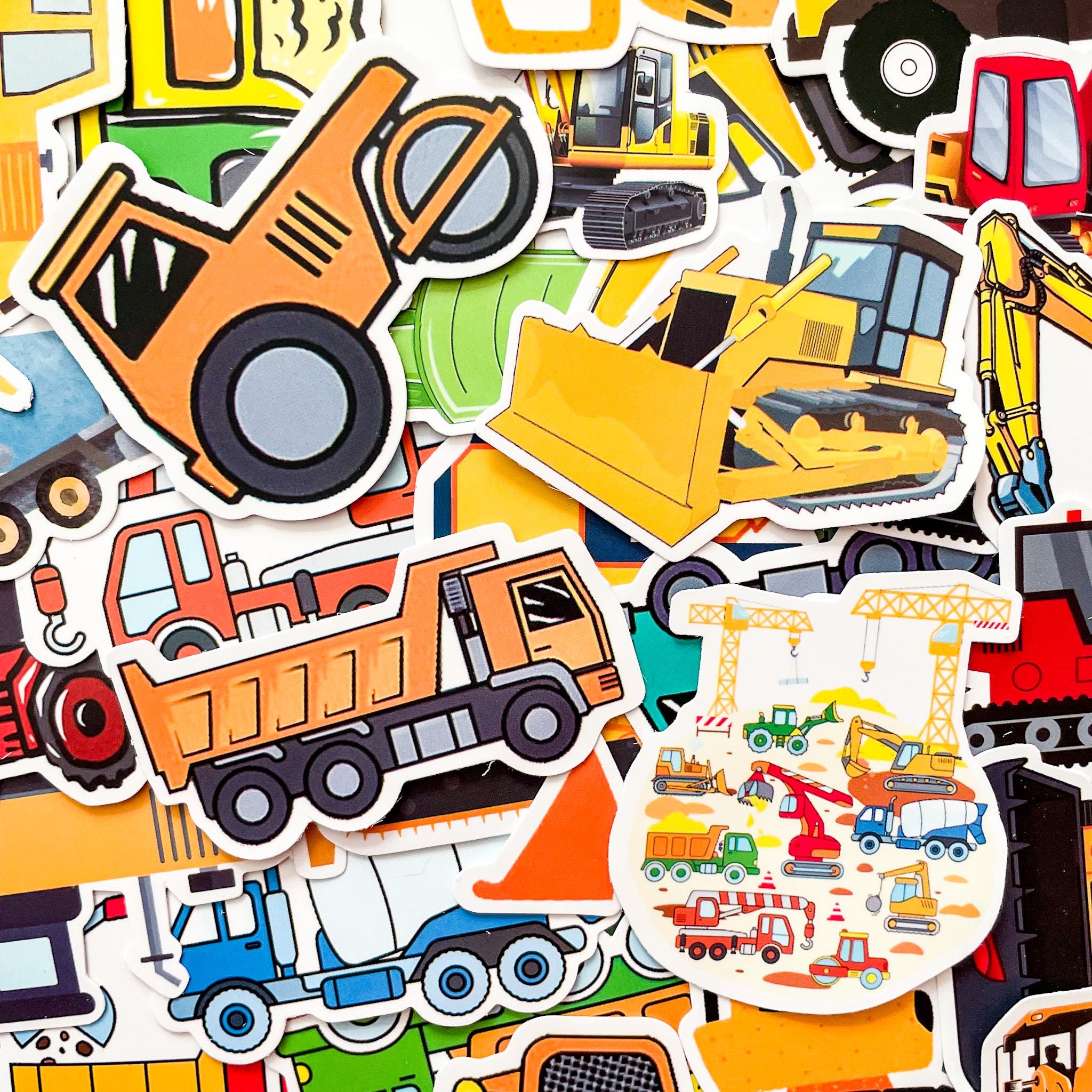 50PCS Construction Vehicle Stickers, Fun Bulldozer Stickers, Playful ...