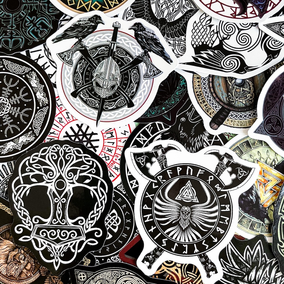 100 Random Viking Stickers, Norse Mythology Stickers, Rune Stickers ...
