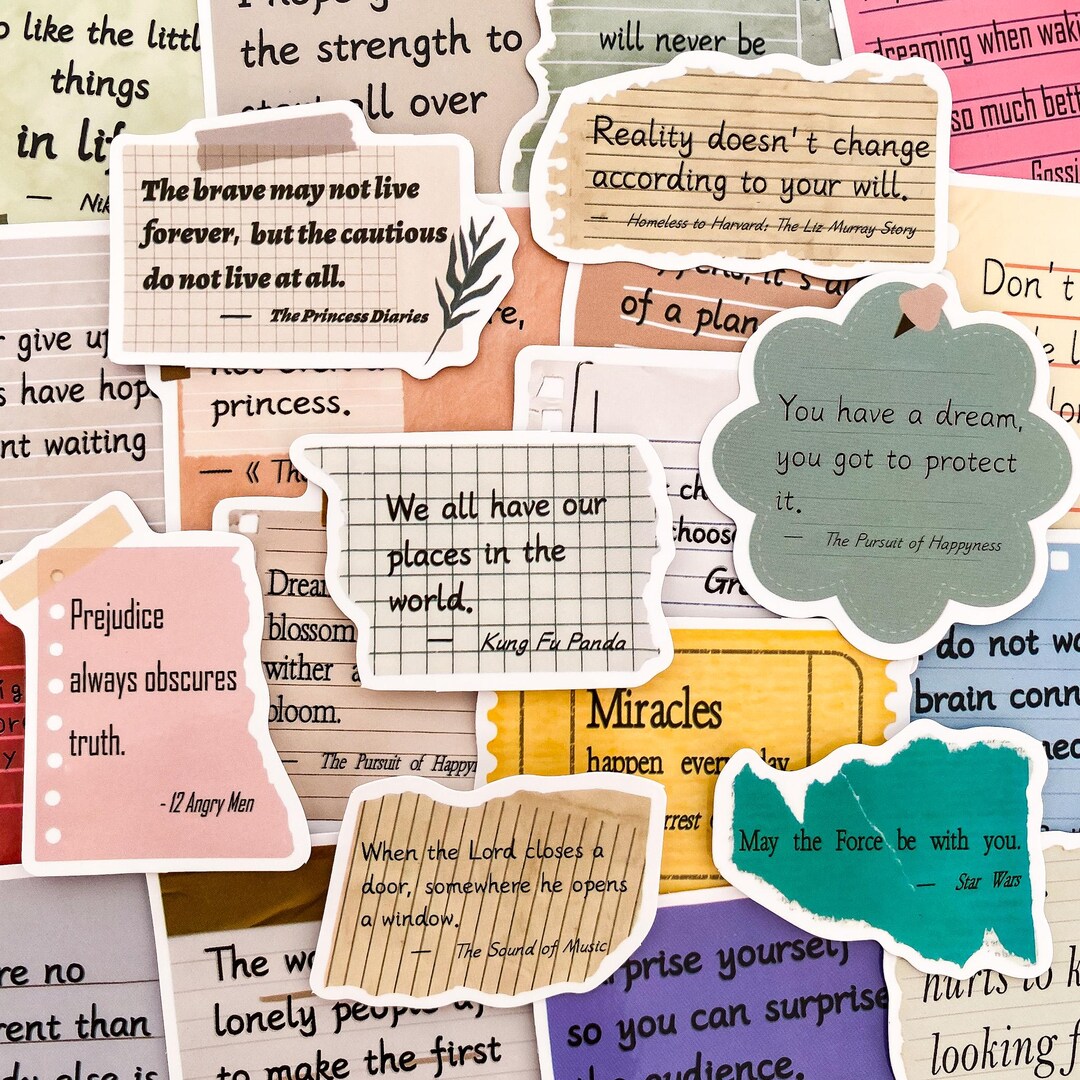 50 Random Inspirational Movie Quote Stickers, Motivational Stickers ...