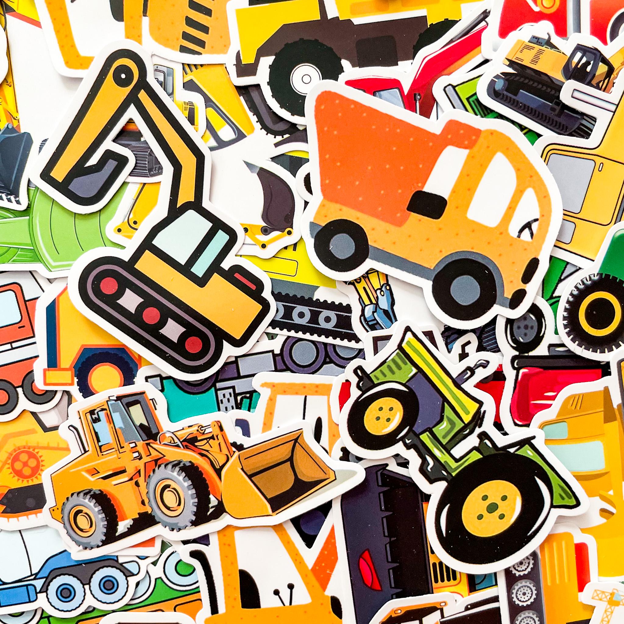 50PCS Construction Vehicle Stickers, Fun Bulldozer Stickers, Playful ...