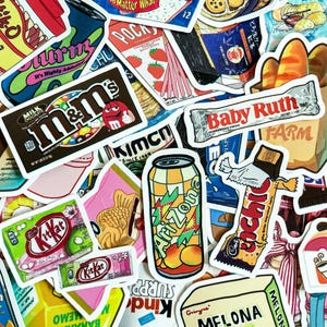100 Random Cute Food Stickers, Waterproof Kawaii Snack Stickers ...