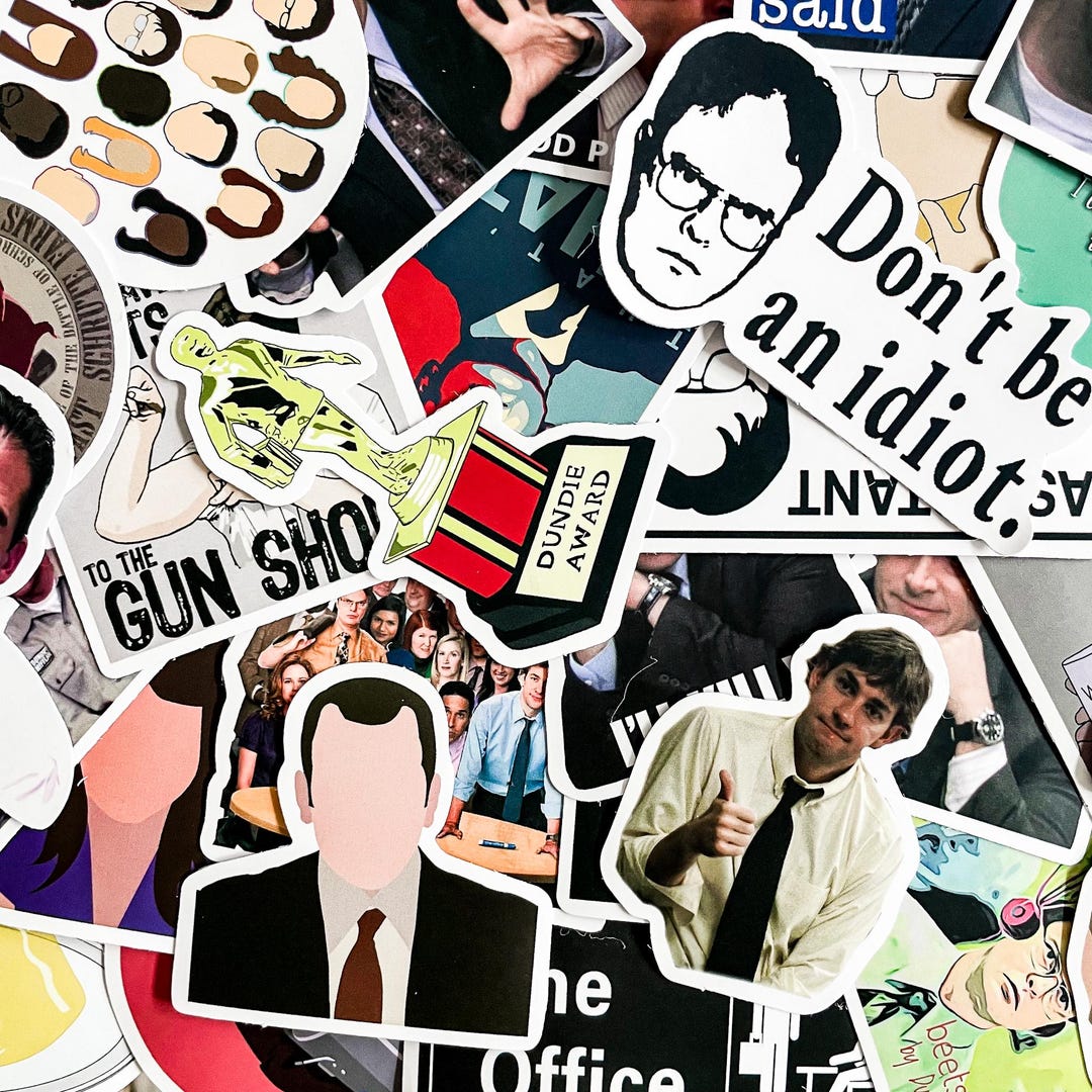 100 Random Funny Office-themed Stickers, TV Show Stickers, Waterproof ...