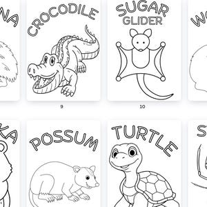 50 Pages of Australian Animals Colouring Pages. Printable. Aussie ...