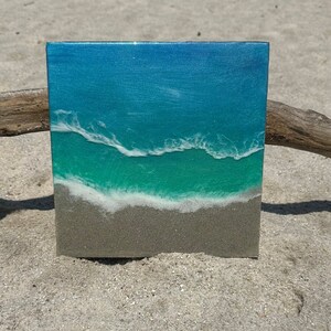 Beach Resin Art, Ocean Art, Beach Waves, Coastal Art, Home Decor, Key ...