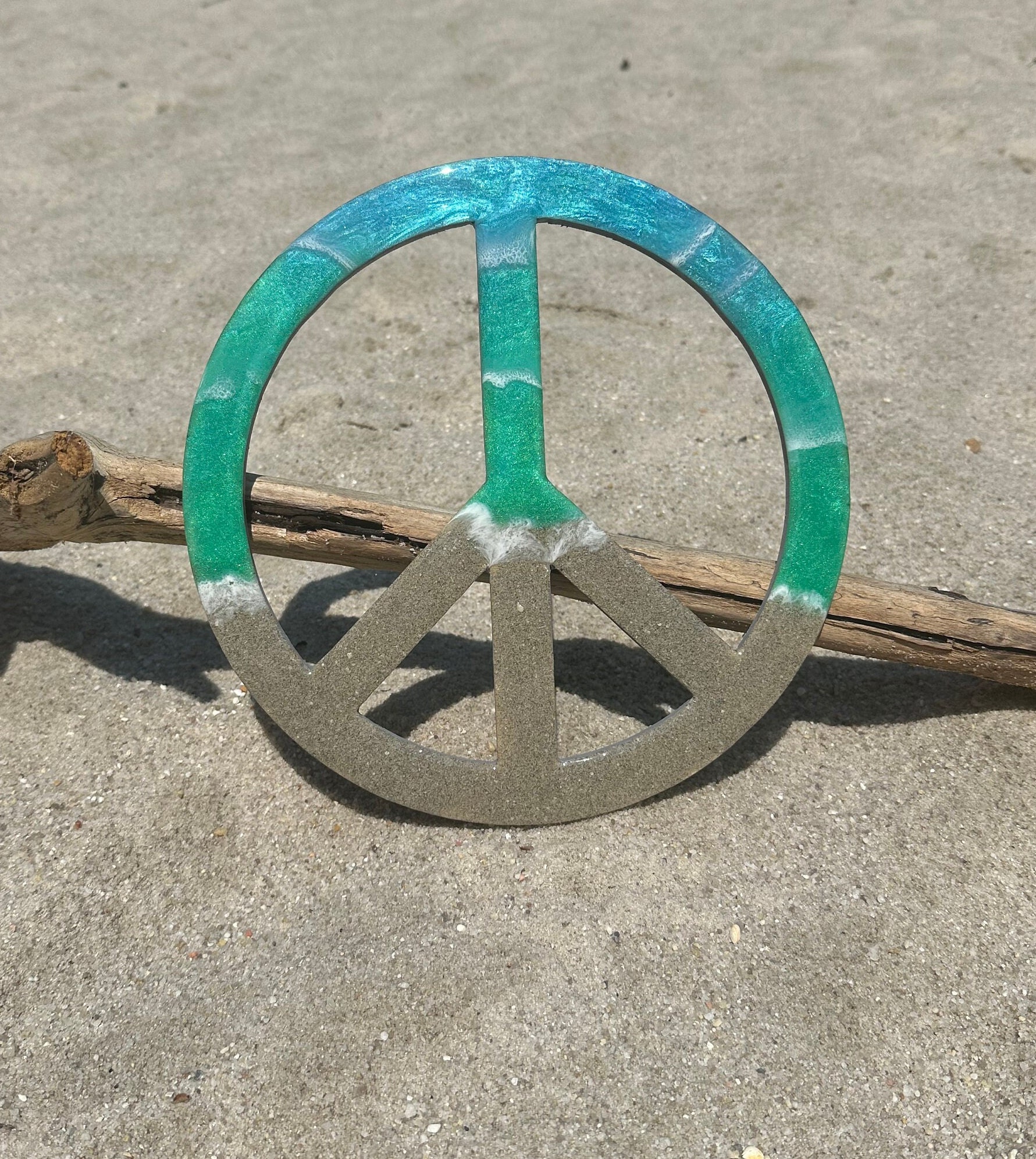 Peace Sign, Beach Resin Art, Ocean Art, Home Decor, Key West - Etsy