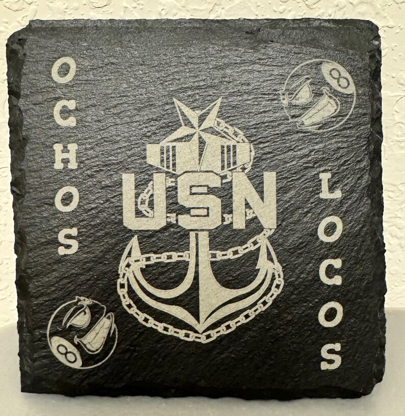 Navy Senior Chief Engraved Slate Coasters. Crazy Eights Engraved Slate ...