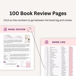 Digital Reading Tracker Template Hyperlinked Book Reader Planner With ...