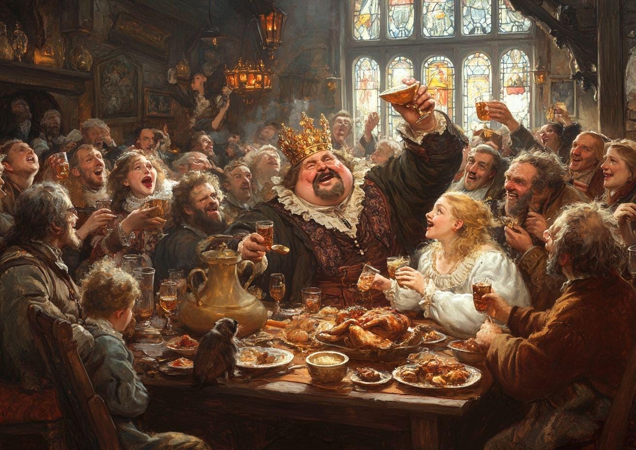 Baroque Style Feast Tavern Painting, Classic Renaissance Artwork ...