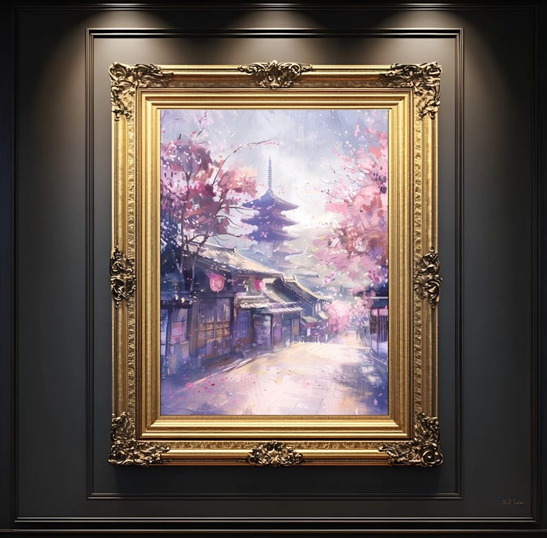 Japan Kyoto Sakura Painting, Japanese Summer Spring Cherry Blossom ...