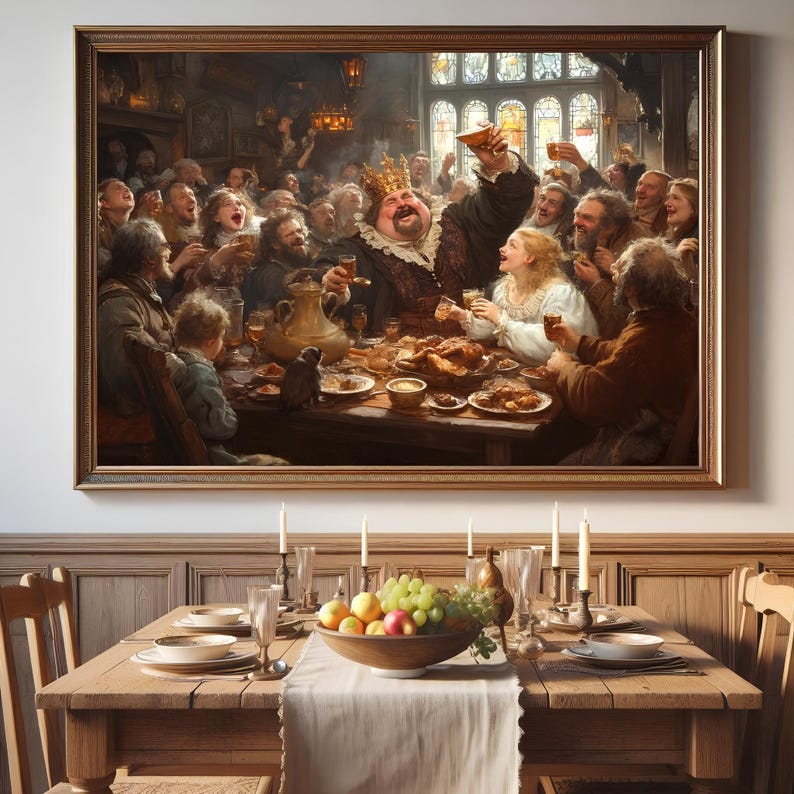 Baroque Style Feast Tavern Painting, Classic Renaissance Artwork ...
