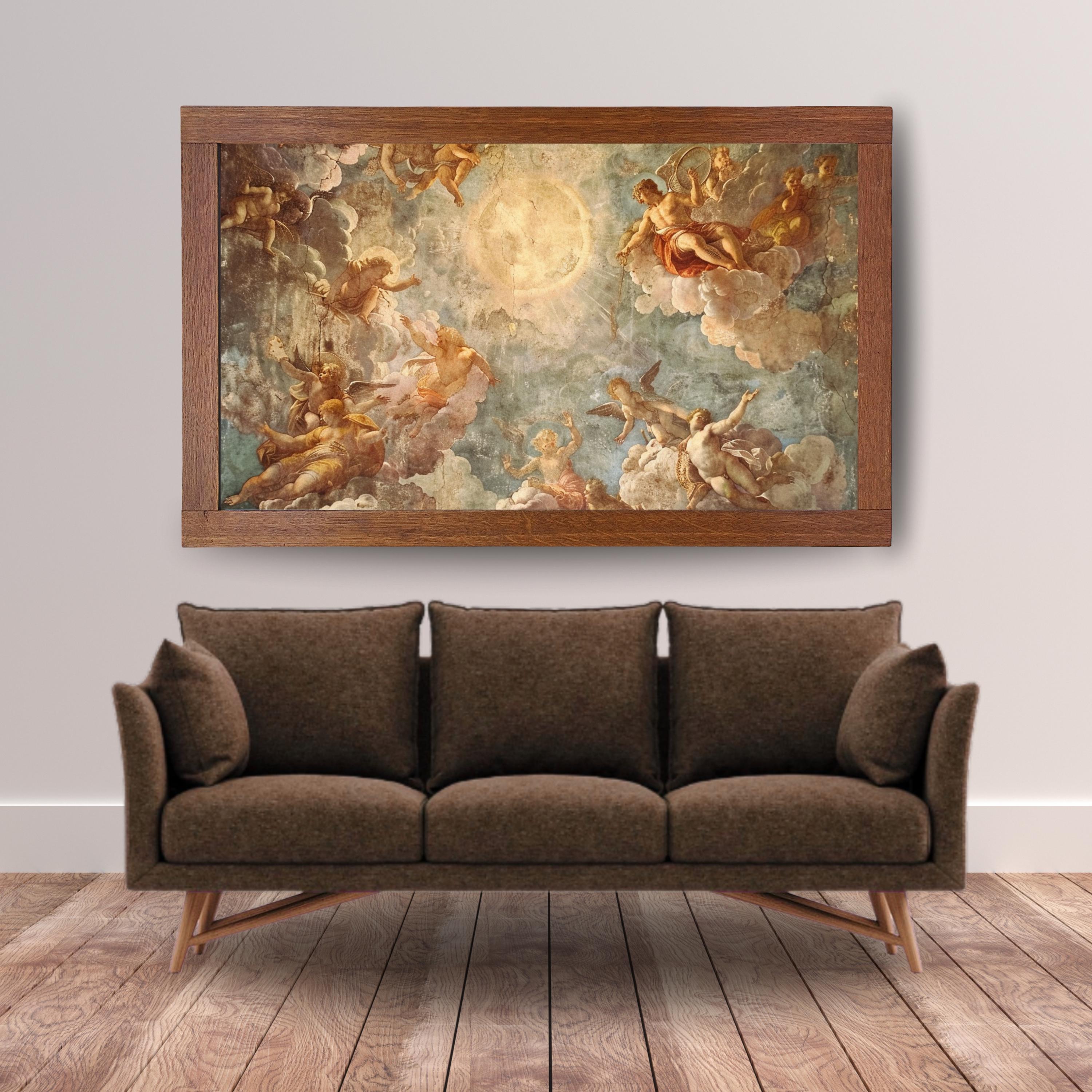 Renaissance Heaven Ascension Canvas Wall Art, Mythological Angels Gods ...