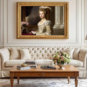 Baroque Royal Lady Portrait, Classic Vintage 18th Century European ...