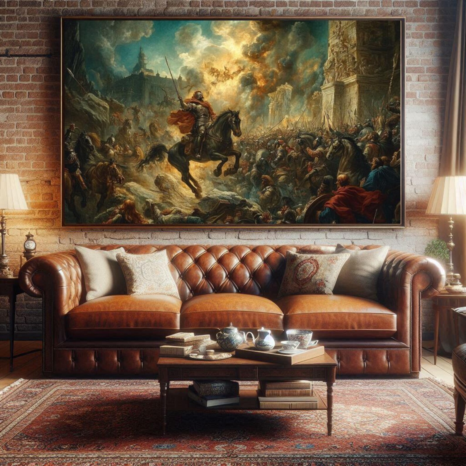 Mythological Battle Scene Canvas Artwork, Mars God of War Painting ...