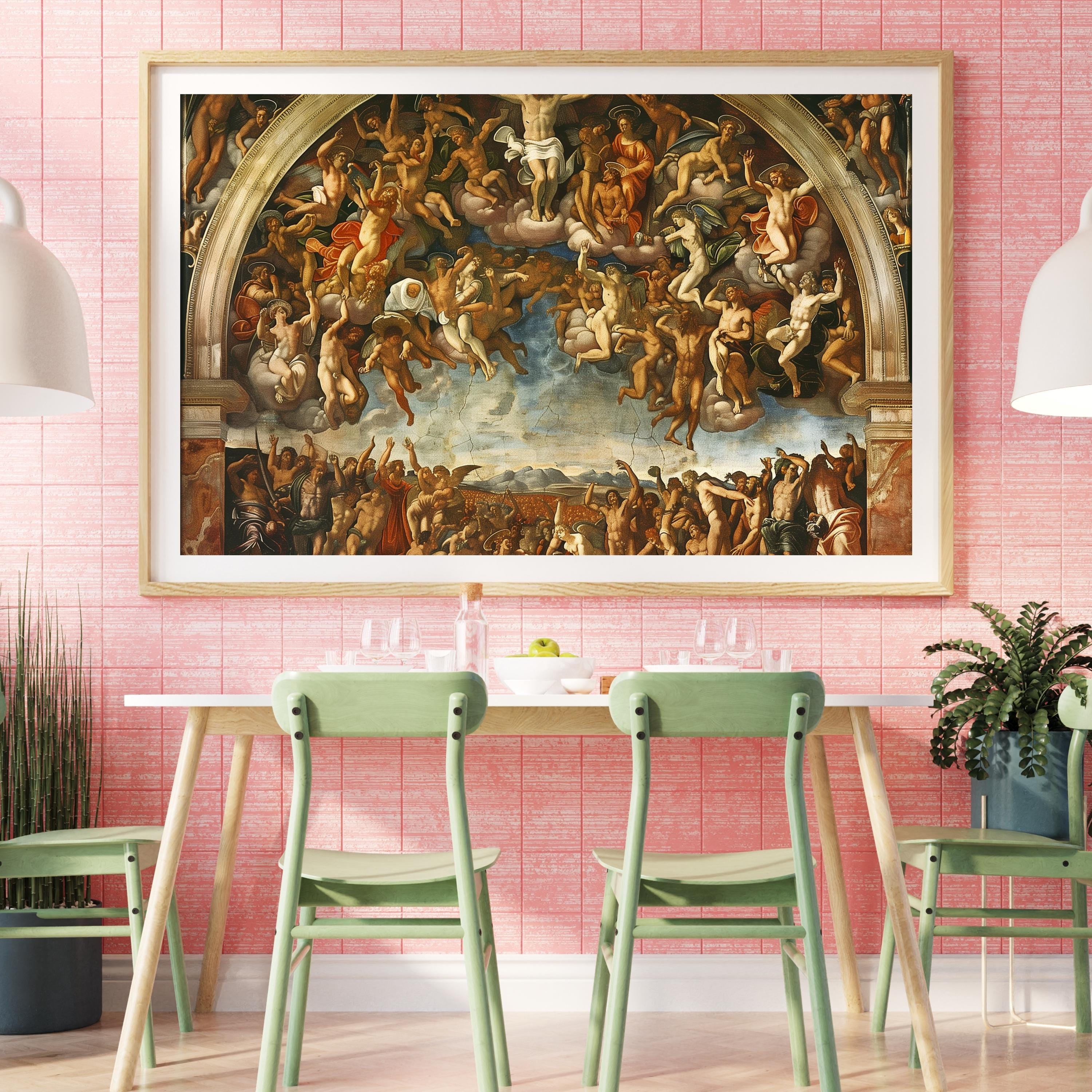 Renaissance Last Judgment Fresco Wall Art ,dramatic Religious Heaven ...