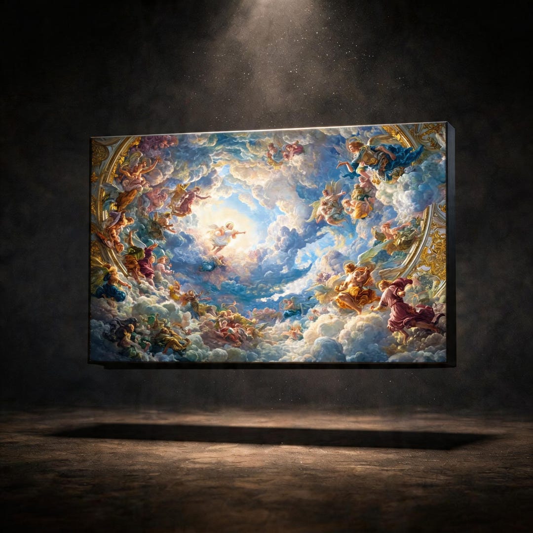 Classical Renaissance Biblical Mural Fresco Painting, Michelangelo ...