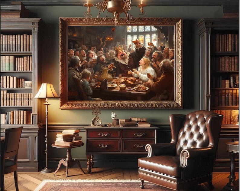 Baroque Style Feast Tavern Painting, Classic Renaissance Artwork ...