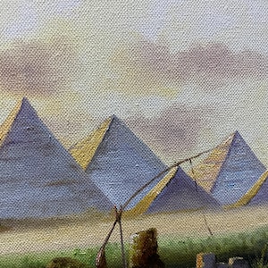 Original Pyramids of Giza Oil Painting on Canvas, Surrealist Ancient ...