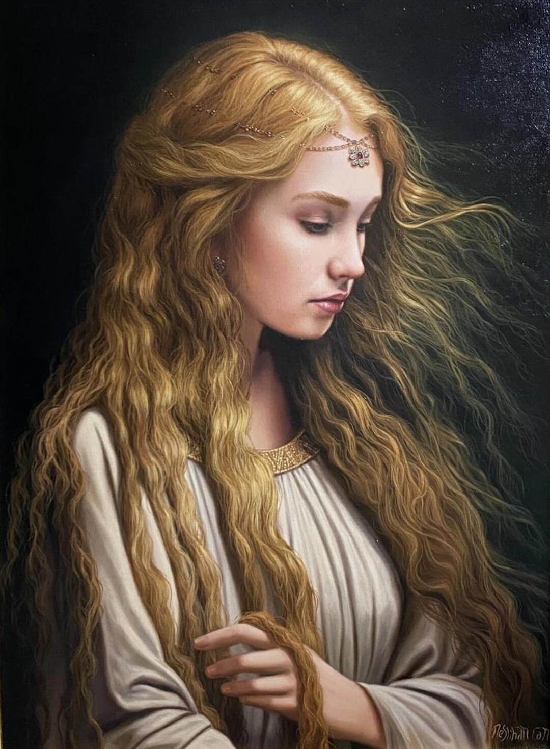 Victorian Style Portrait Painting of Regal Women, Classic Luxury ...