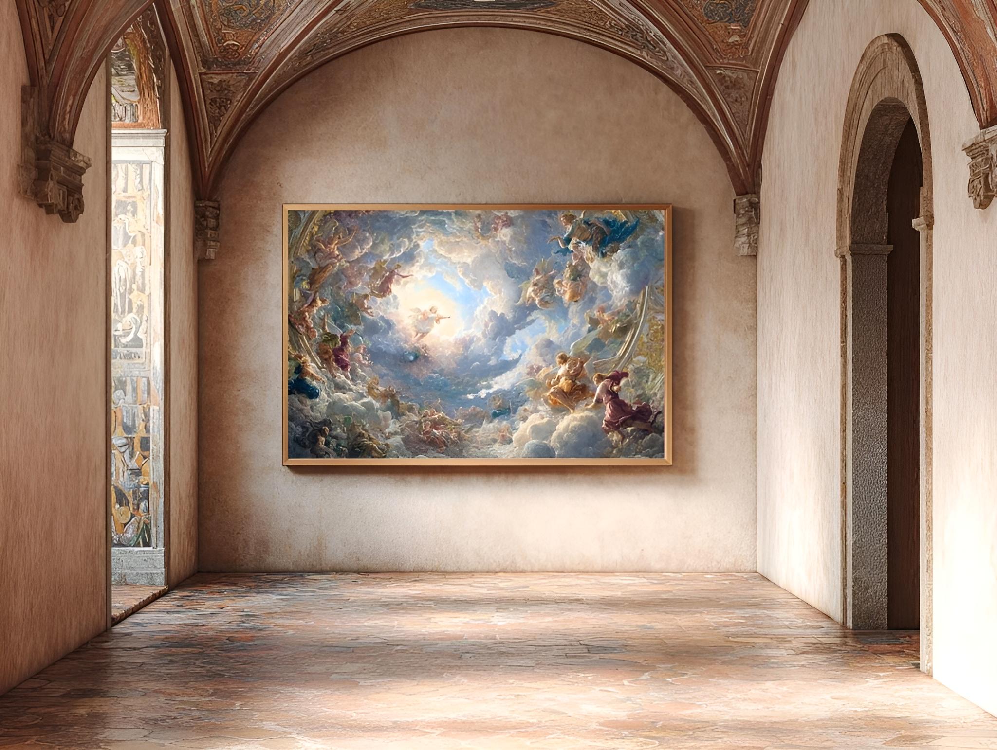 Classical Renaissance Biblical Mural Fresco Painting, Michelangelo ...