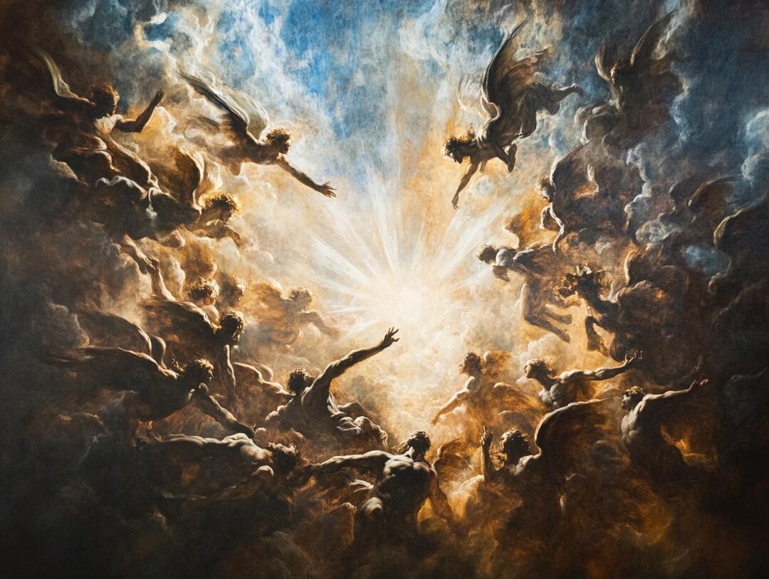 Baroque Ascension of the Angels Painting - Paul Rubens Old Master ...