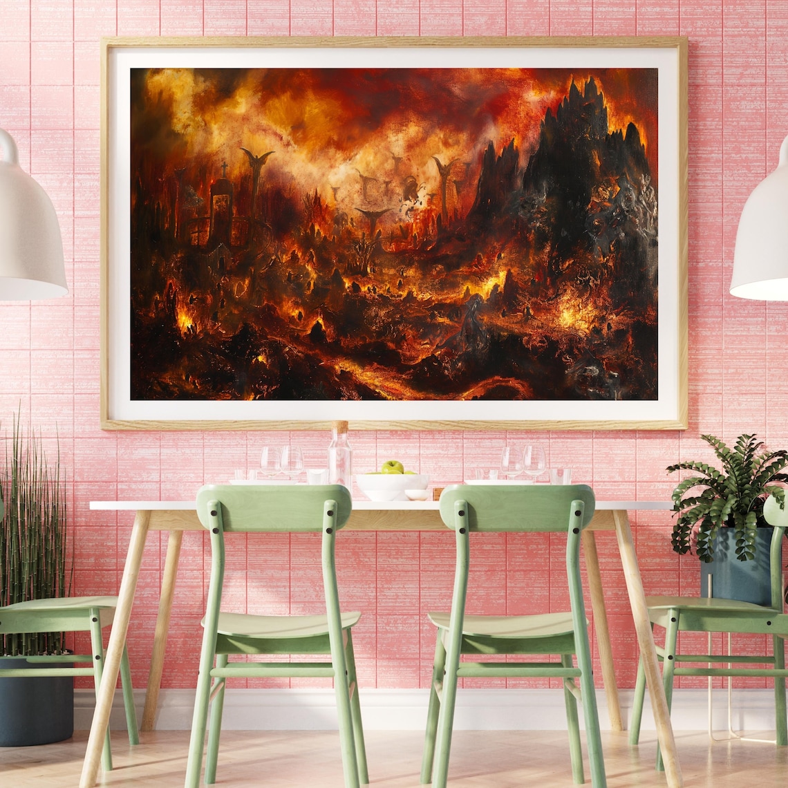 Hellscape Renaissance Print, Dark Gothic Canvas Wall Art, Apocalyptic ...