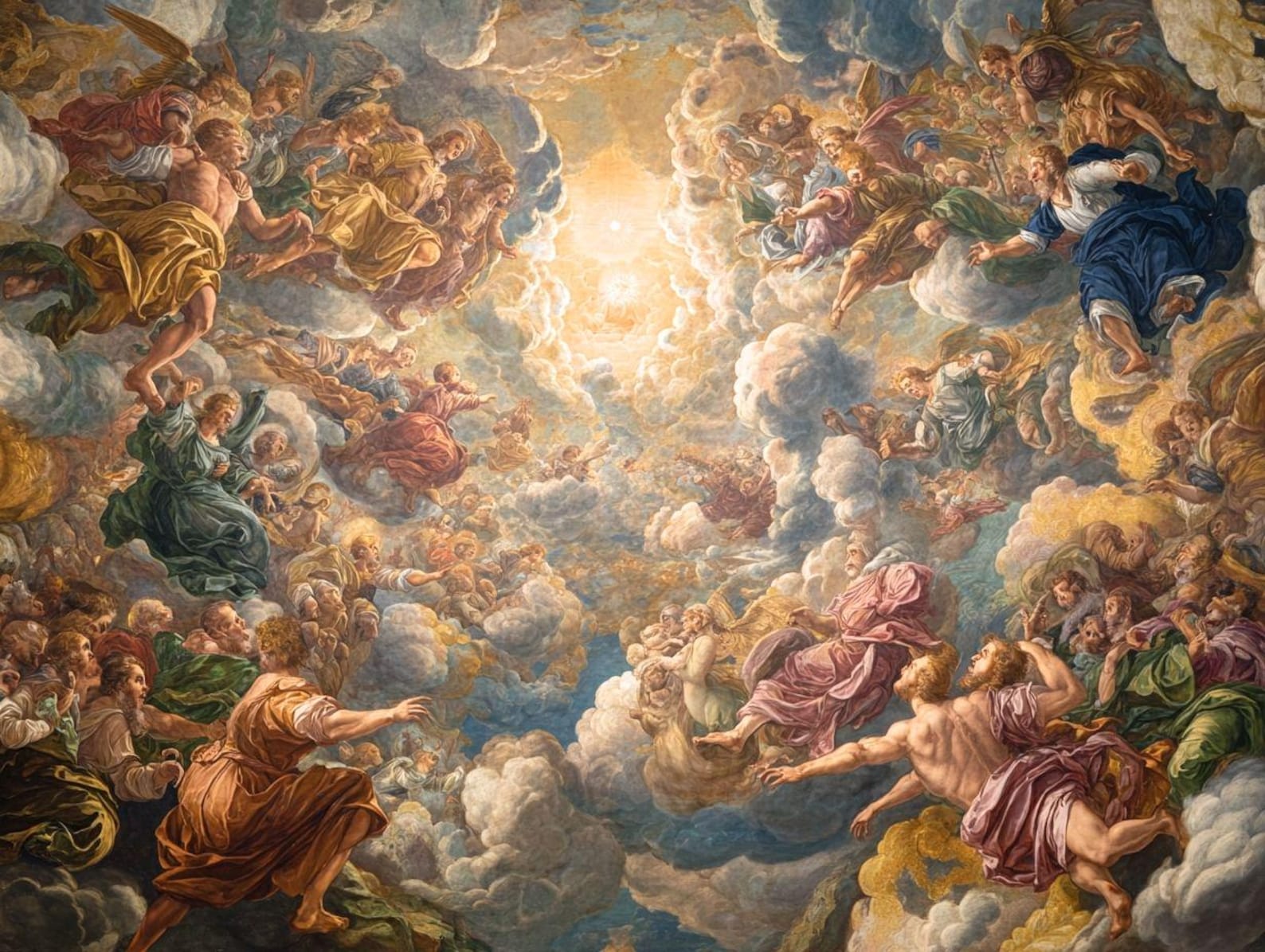 Renaissance Fresco Canvas Wall Art, Classical Michelangelo Inspired ...