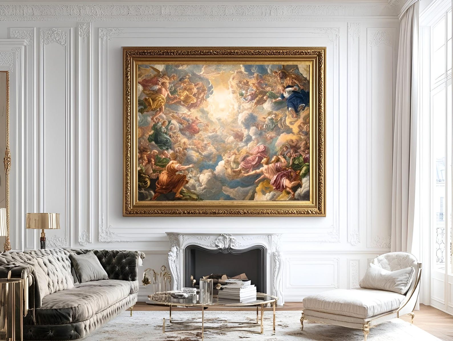 Renaissance Fresco Canvas Wall Art, Classical Michelangelo Inspired ...