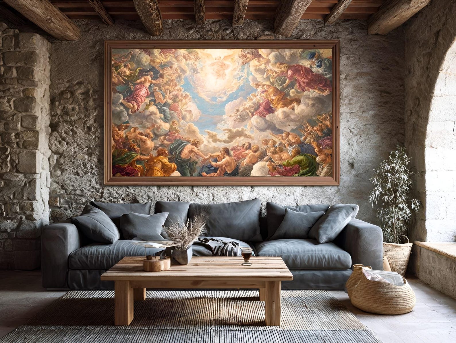 Renaissance Fresco Large Canvas Wall Art, Classical Michelangelo ...