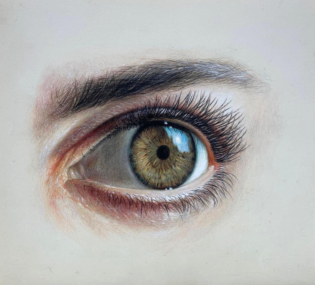Hyperrealism Eye Drawing Art Print, Handmade Pencil Sketch, Intricate ...