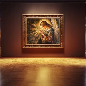 Baroque Angel Wall Art, Religious Painting Canvas Artwork, Annunciation ...