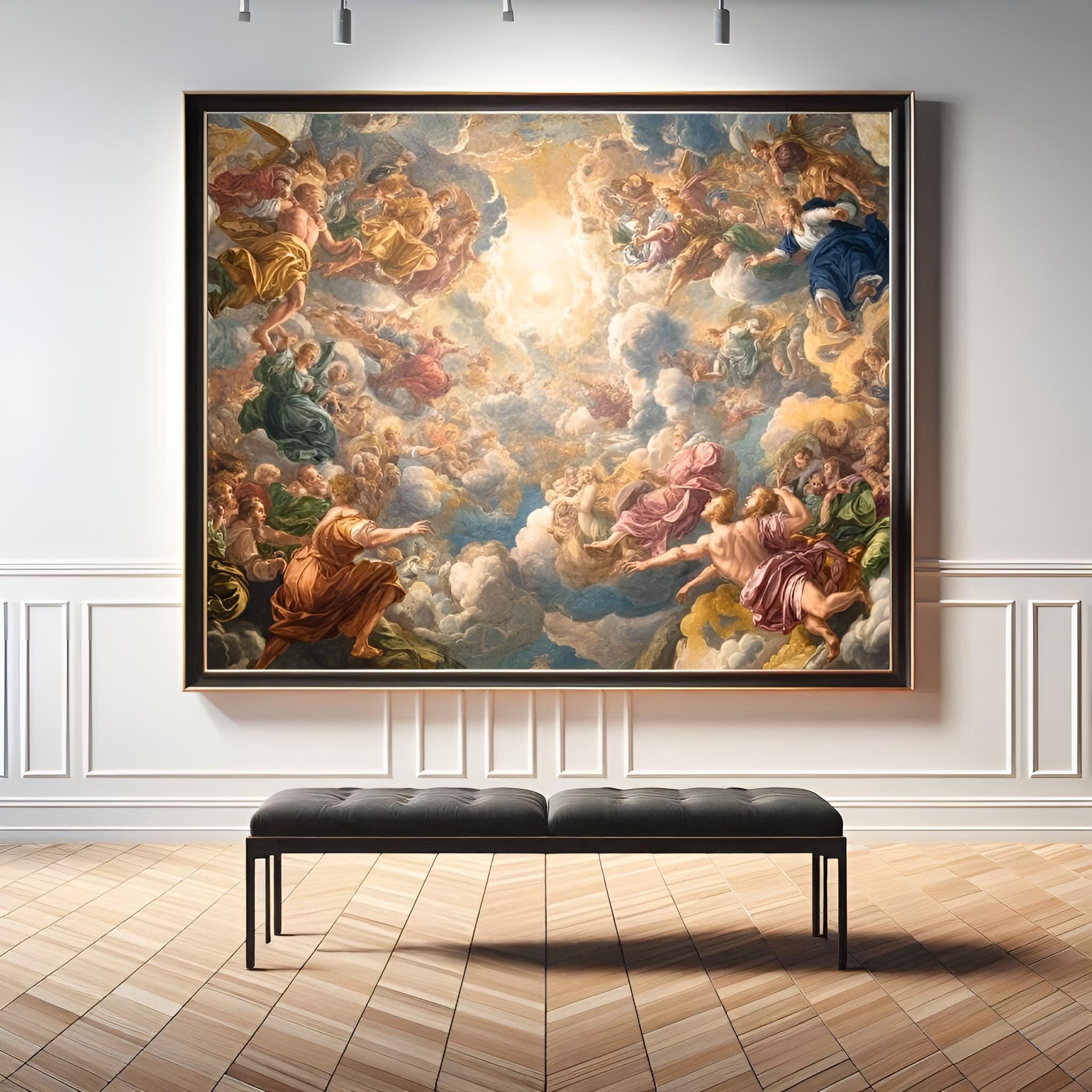Renaissance Fresco Canvas Wall Art, Classical Michelangelo Inspired ...