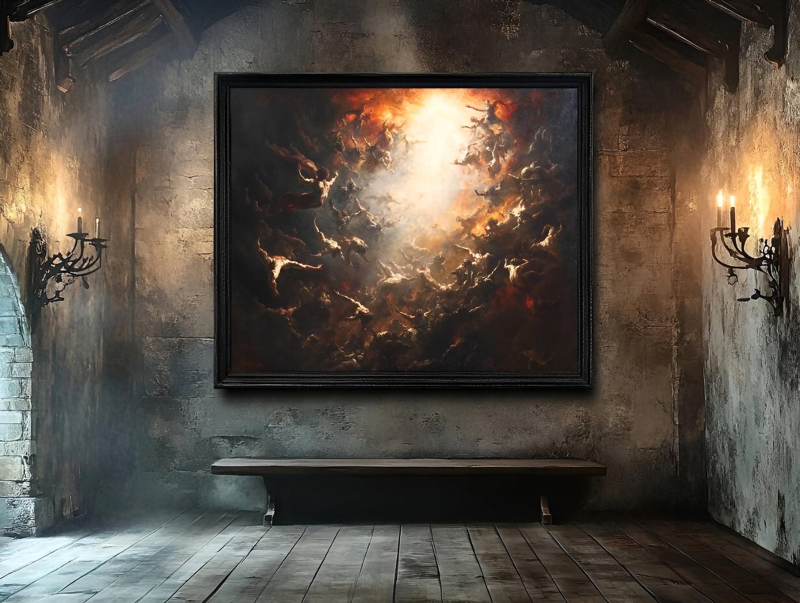 Apocalyptic Baroque Angel Battle Painting - Peter Paul Rubens Fall of ...