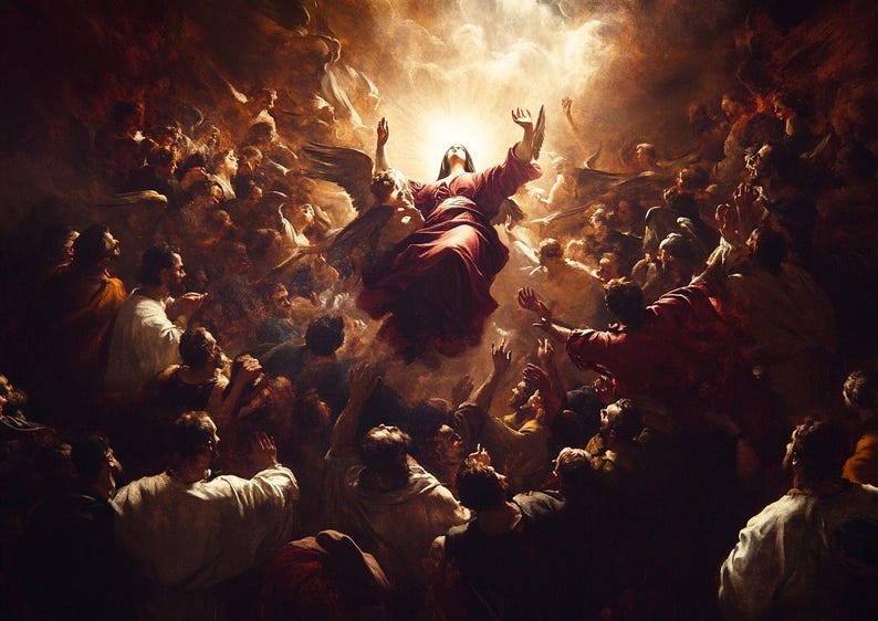 Baroque Style Religious Oil Painting - Assumption of the Virgin Mary ...
