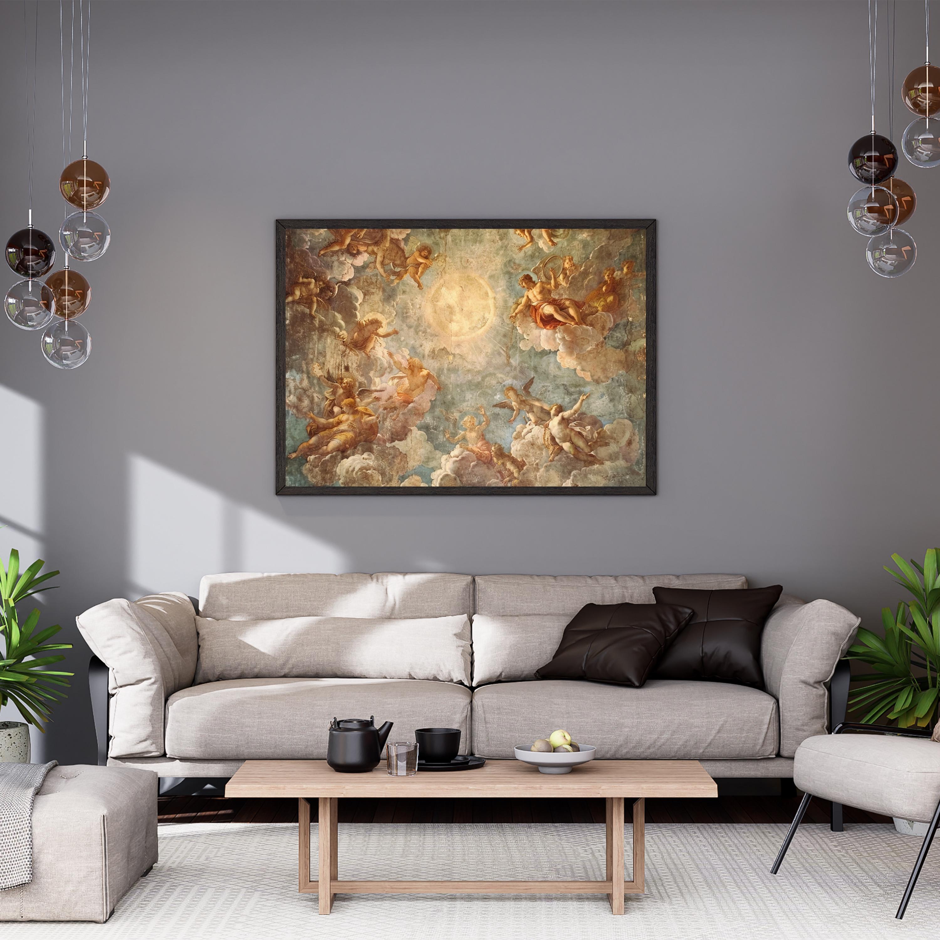 Renaissance Heaven Ascension Canvas Wall Art, Mythological Angels Gods ...