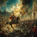 Mythological Battle Scene Canvas Artwork, Mars God of War Painting ...