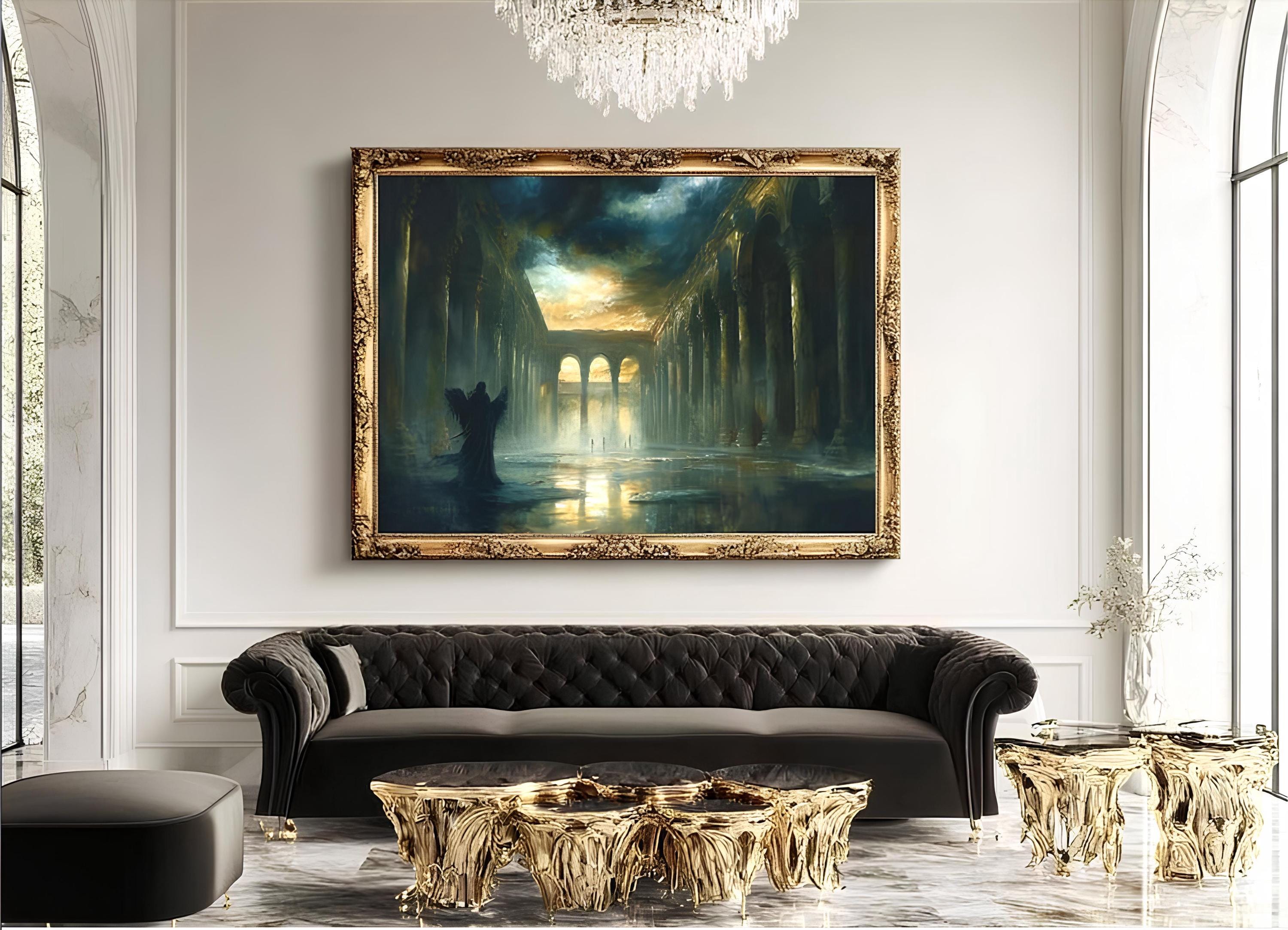 Dramatic Purgatory Painting, Dark Gothic Fantasy Angel Artwork, Surreal ...