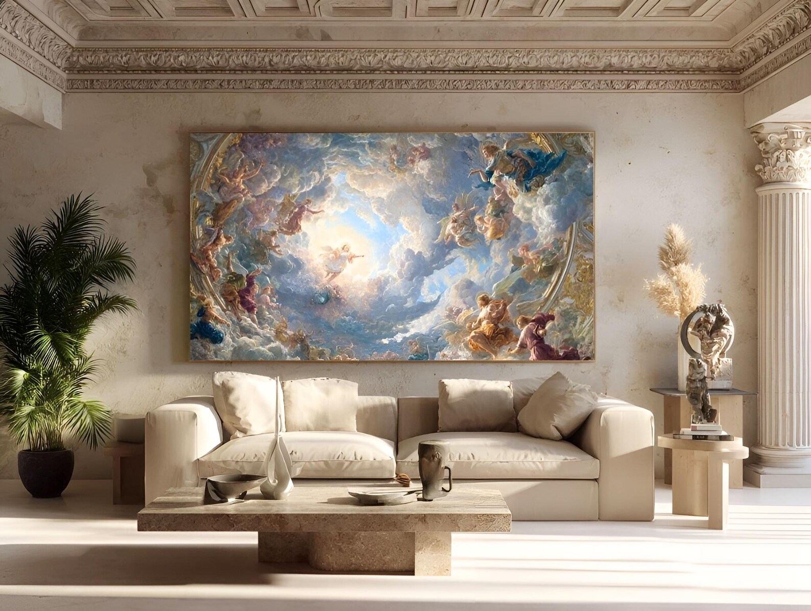 Classical Renaissance Biblical Mural Fresco Painting, Michelangelo ...