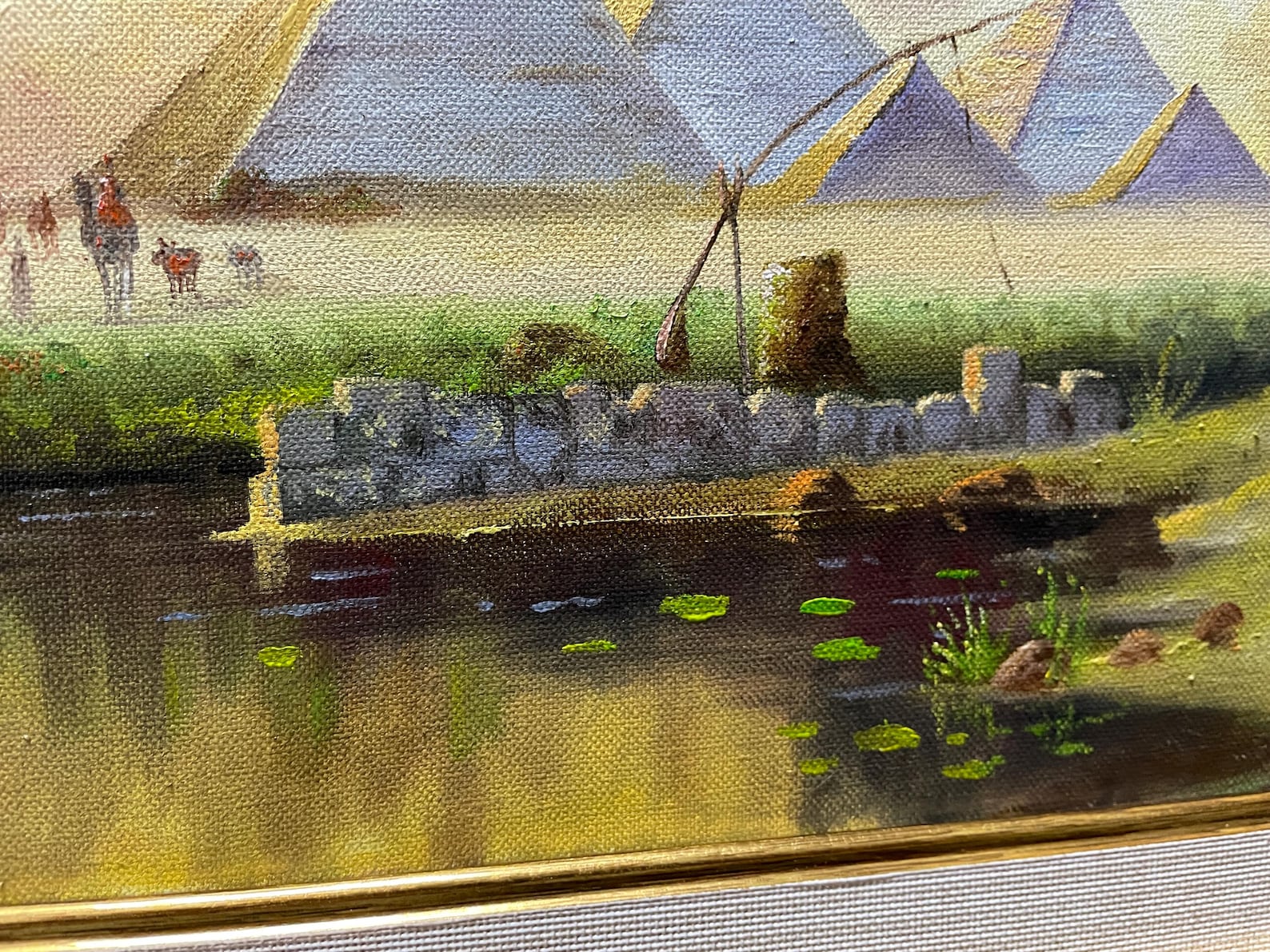 Original Pyramids of Giza Oil Painting on Canvas, Surrealist Ancient ...