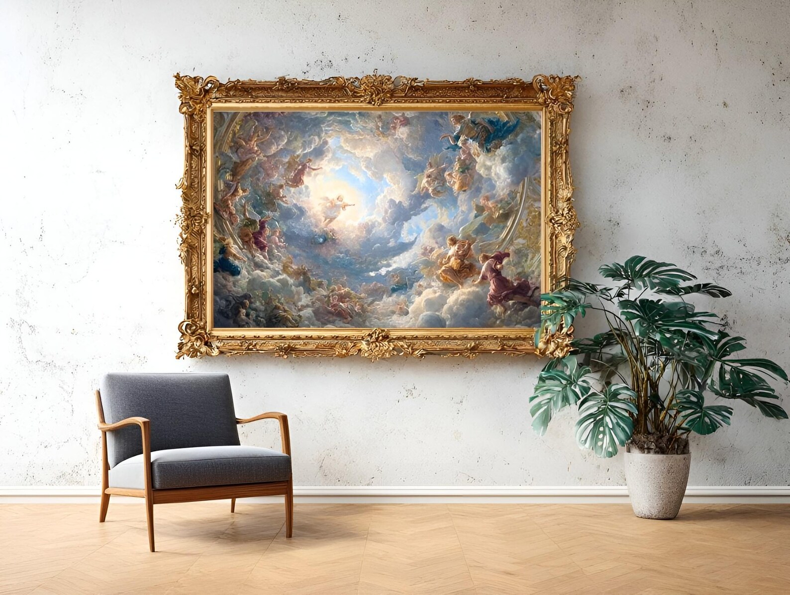 Classical Renaissance Biblical Mural Fresco Painting, Michelangelo ...