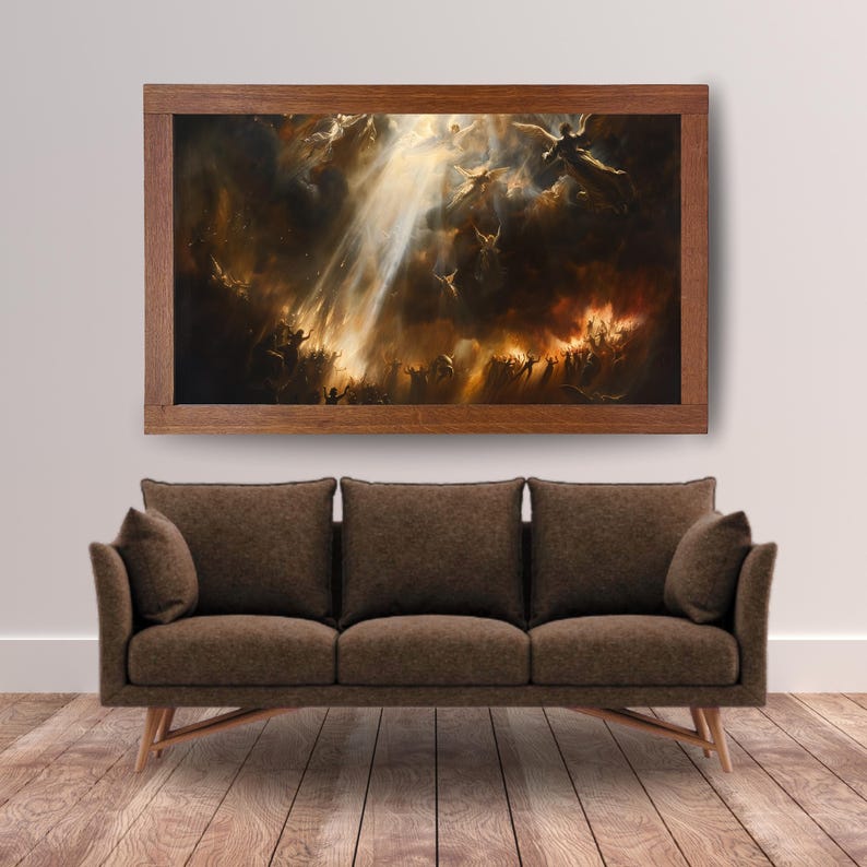 Angels Pulling Souls Into Heaven ,renaissance Style Spiritual Canvas ...