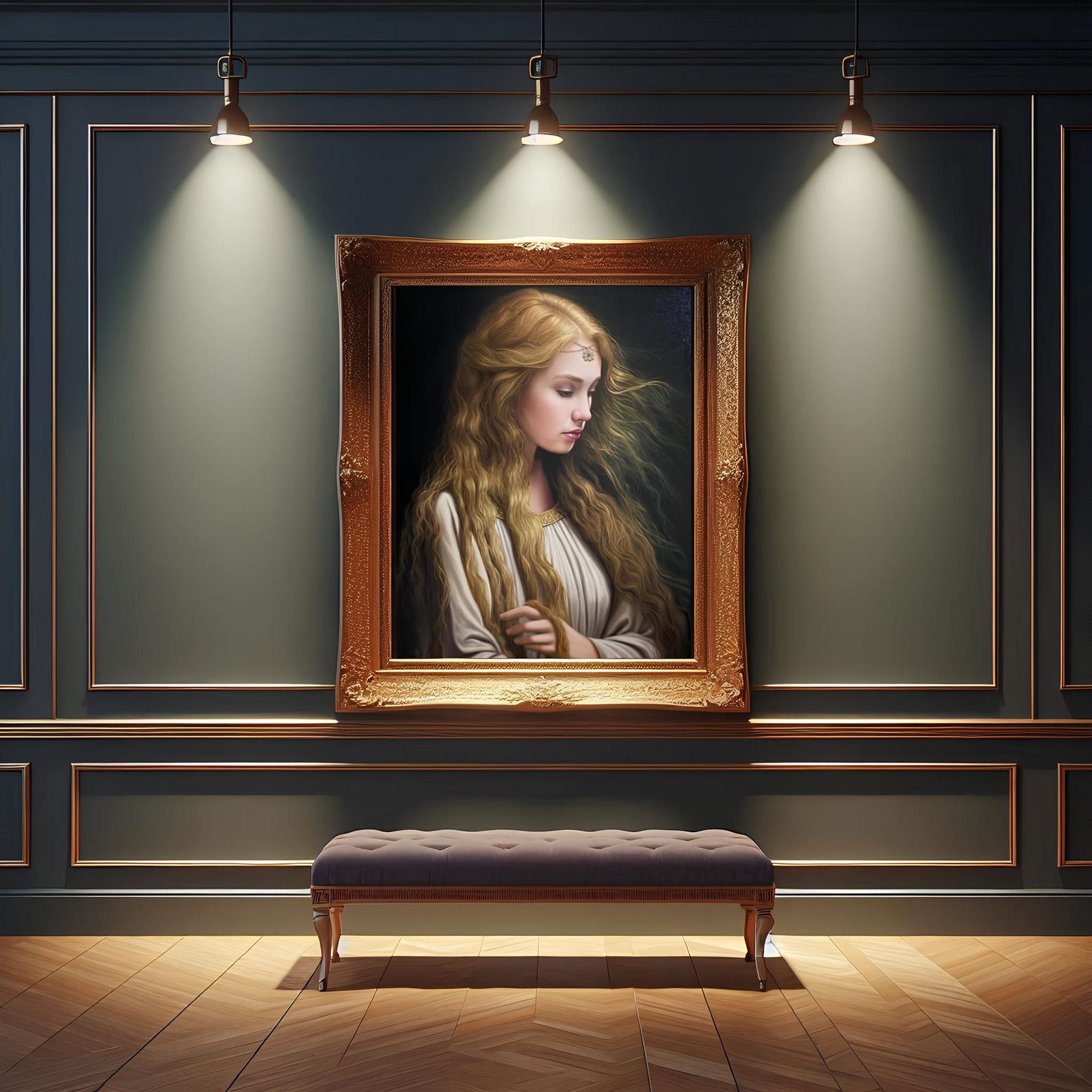 Victorian Style Portrait Painting of Regal Women, Classic Luxury ...