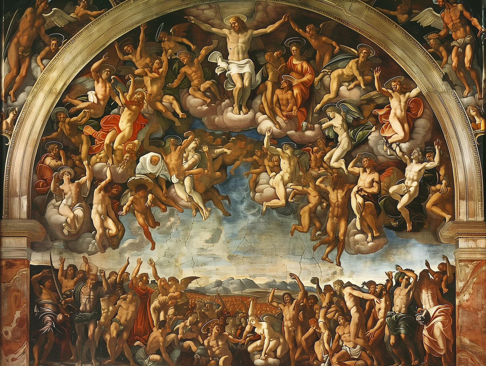 Renaissance Last Judgment Fresco Wall Art ,dramatic Religious Heaven ...