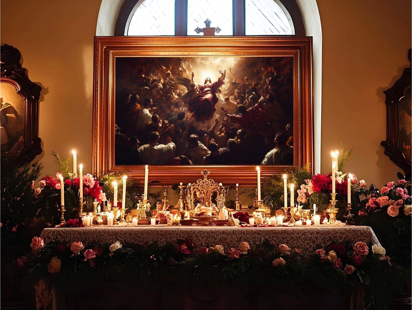 Baroque Style Religious Oil Painting - Assumption of the Virgin Mary ...