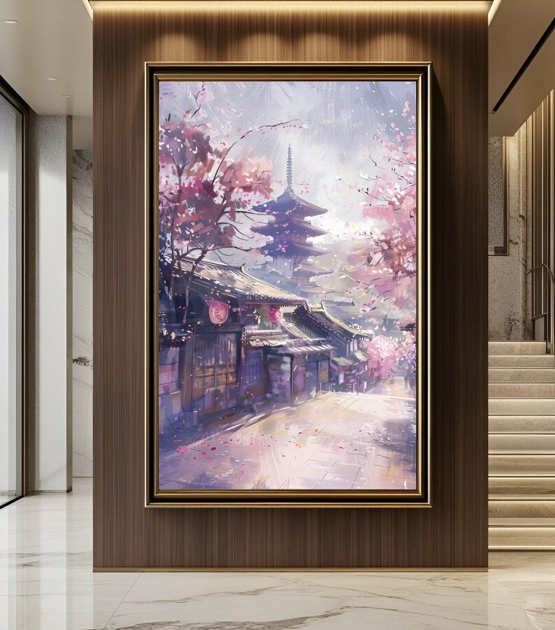 Japan Kyoto Sakura Painting, Japanese Summer Spring Cherry Blossom ...